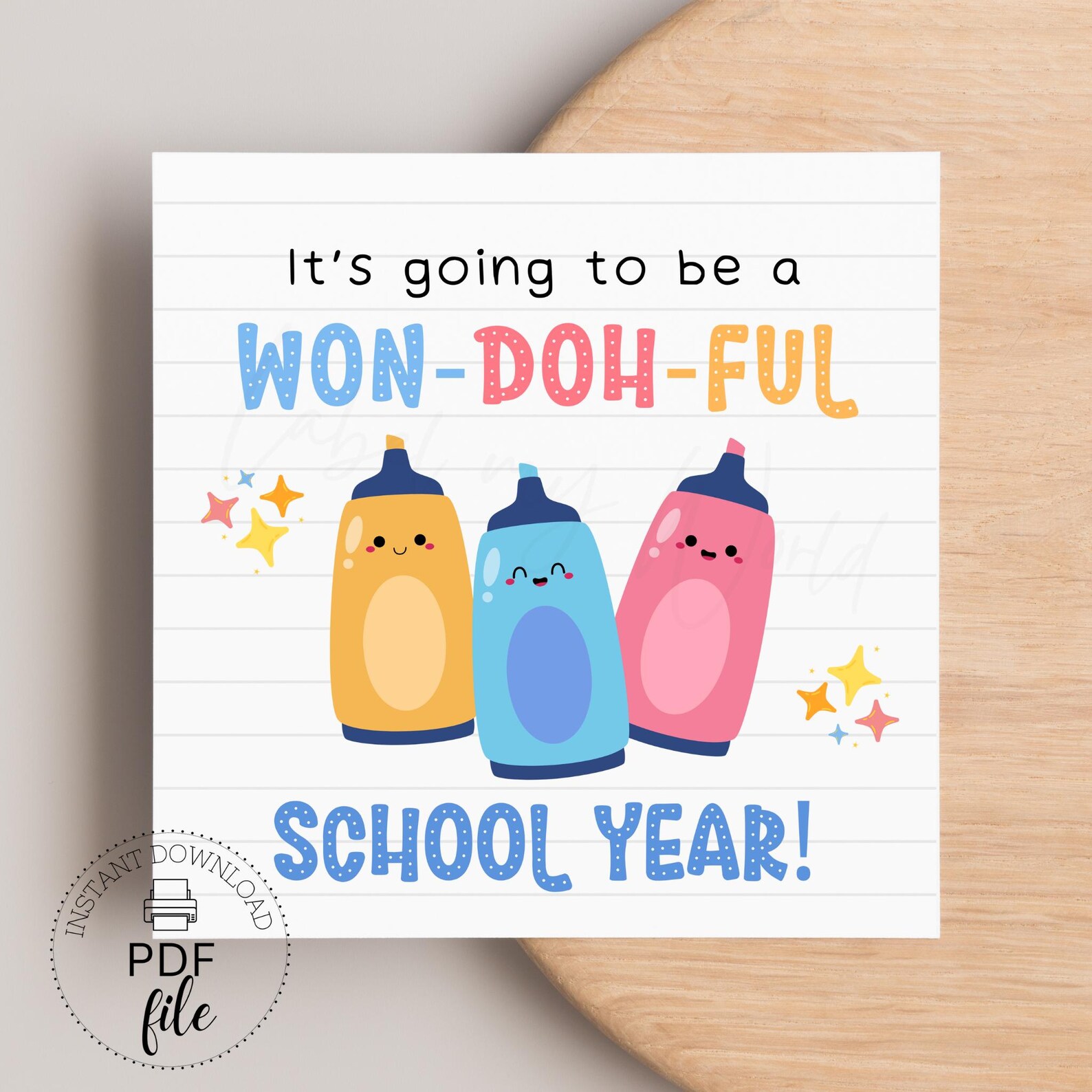Printable Back to School Play Dough Gift Tag, It's Going to Be a Won ...