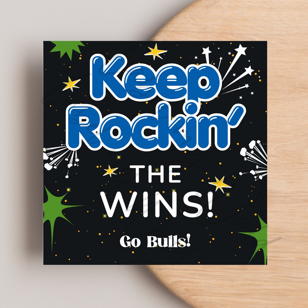 Printable Keep Rocking the Wins Tag, Personalized Game Day Good Luck ...