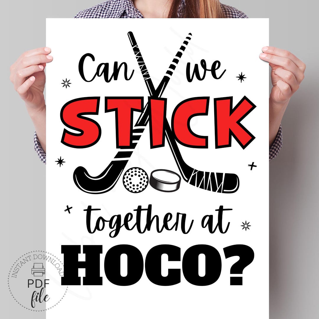 Printable Field Hockey Ice Hockey Players HOCO Proposal Sign, Can We ...