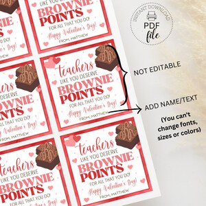 Chocolate Brownie Valentine's Day Gift Tag | Printable Teachers Like ...