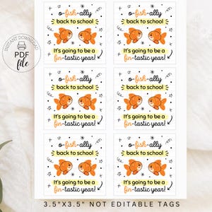 Printable Classroom Snack Goldfish Treat Tag, It's Going to Be a Fin ...