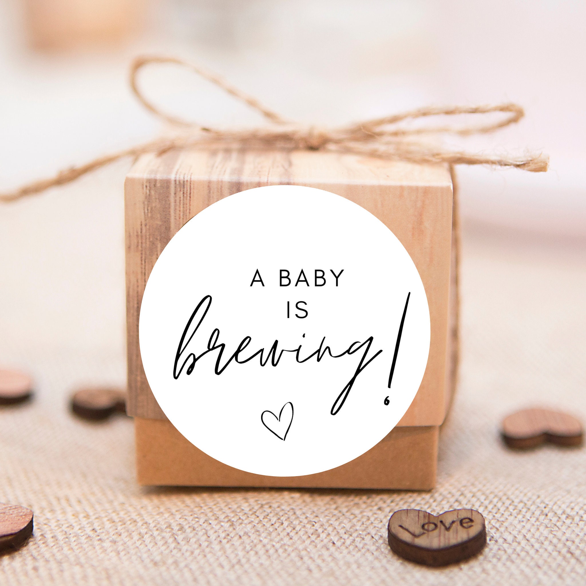 A Baby is Brewing! Labels | Printable Baby Shower Favor Round Gift Tags ...