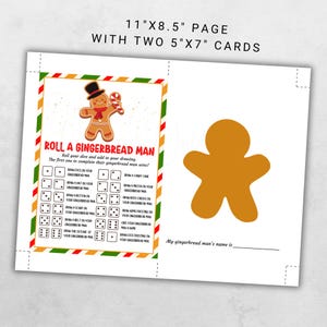 Printable Roll a Gingerbread Man Game, Christmas Classroom Activity 8 ...