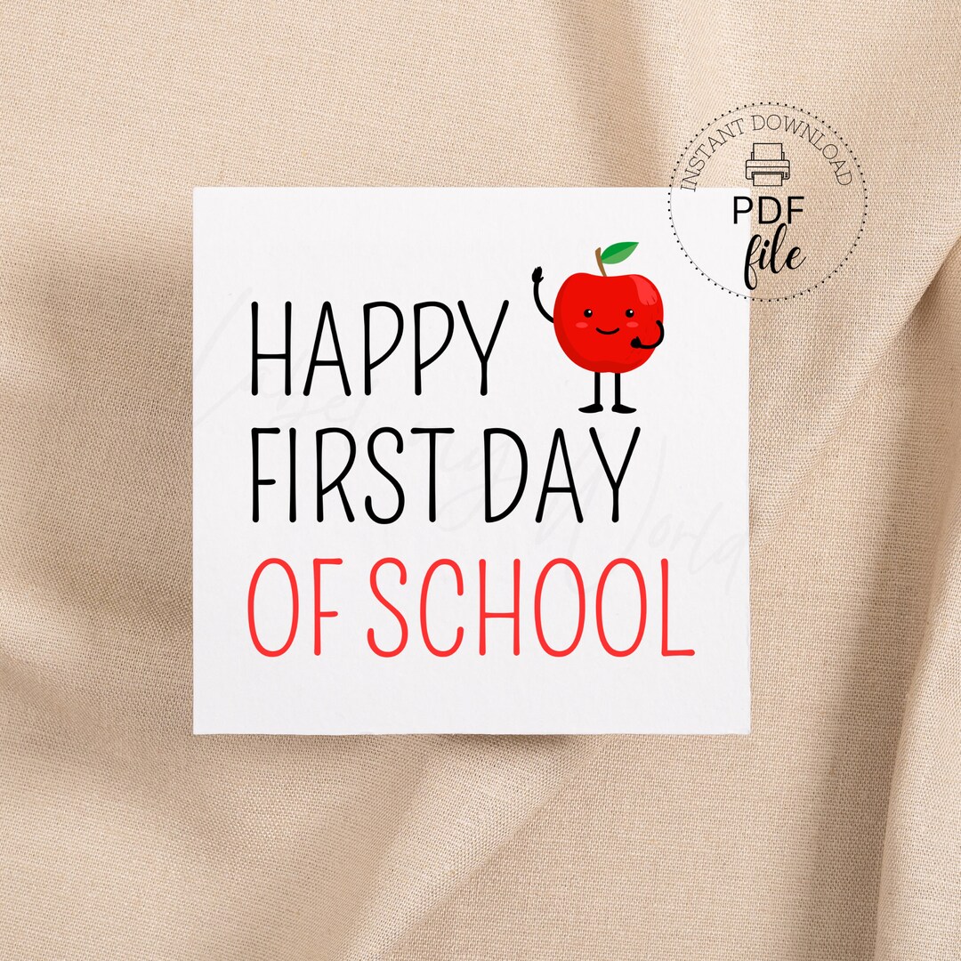 Buy Printable Happy First Day of School Gift Tag, Teacher/classroom 2 ...