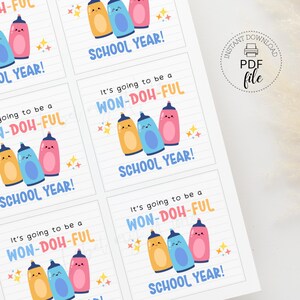 Printable Back to School Play Dough Gift Tag, It's Going to Be a Won ...