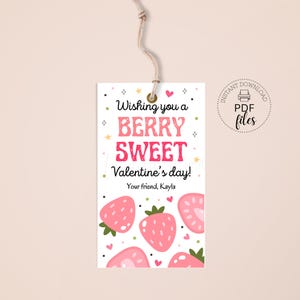 Printable Wishing You a Berry Sweet Valentine's Day Gift Tag ...