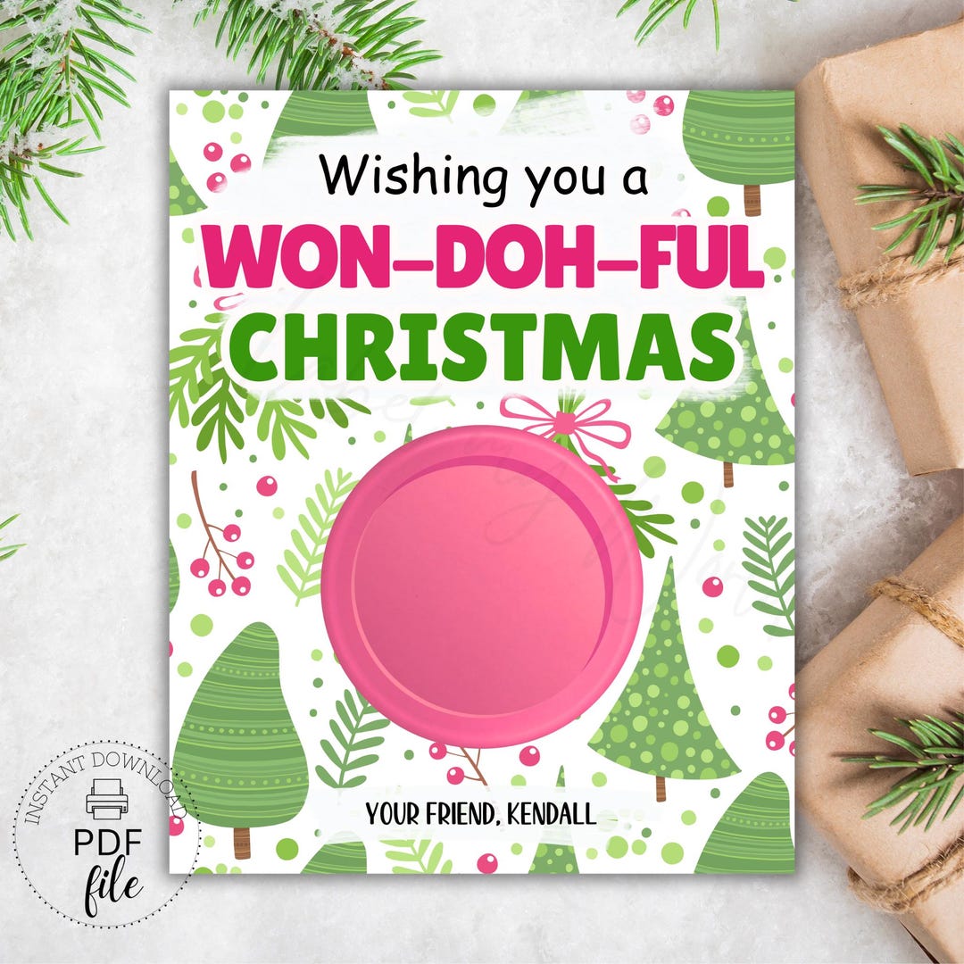 Christmas Playdough Holder Template, Won-doh-ful Christmas Card ...