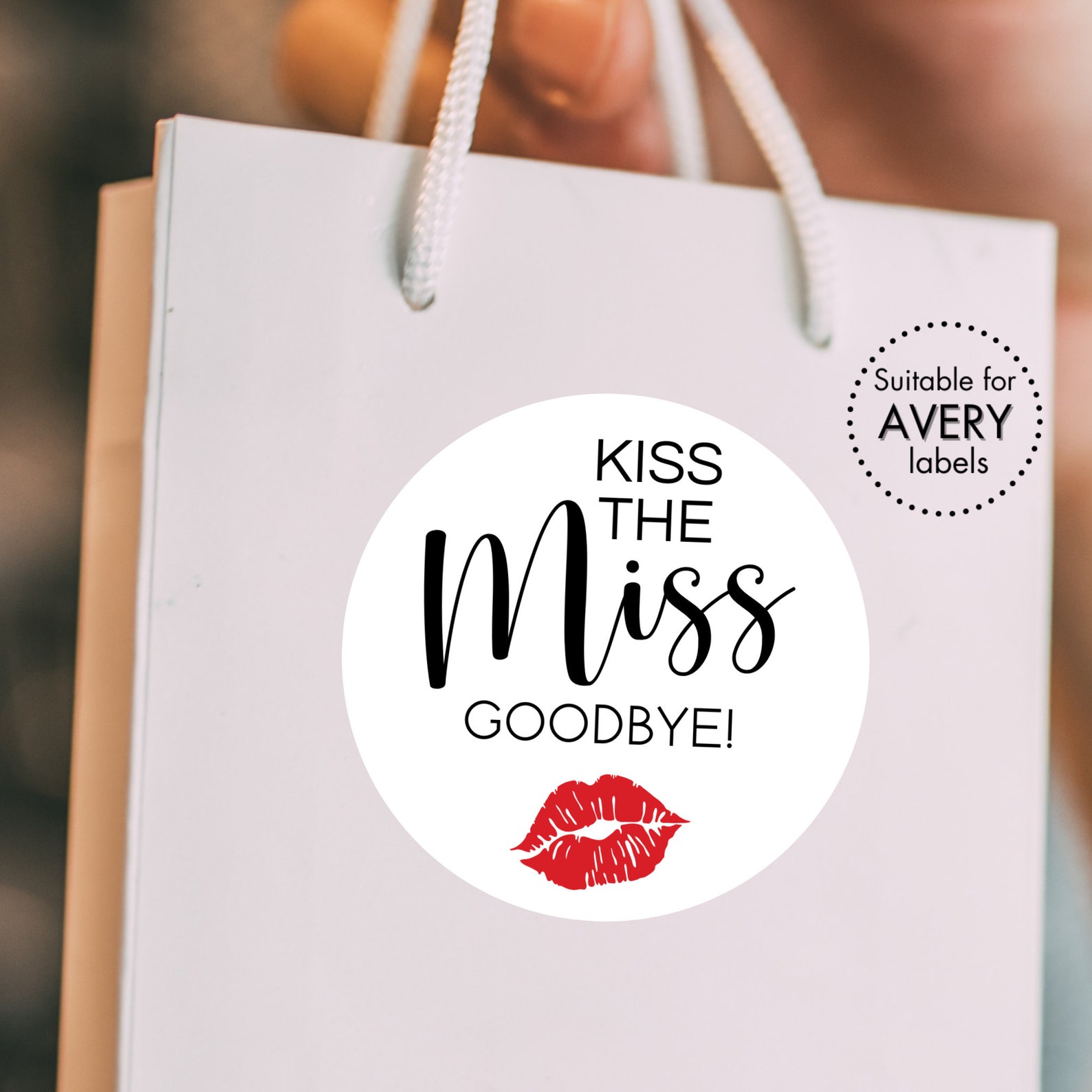 Kiss the Miss Goodbye Stickers | Bachelorette Party, Bridal Shower ...