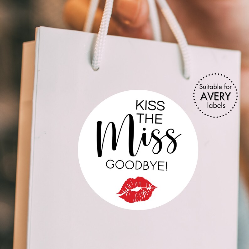 Kiss the Miss Goodbye Stickers Bachelorette Party Bridal - Etsy