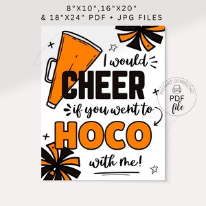 Printable Cheerleader Homecoming Proposal Sign, I Would Cheer If You ...