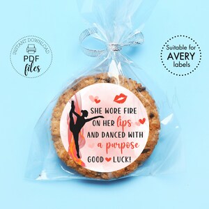 Dance Good Luck Labels/tags, Printable Red Lipstick Dancer Stickers 2 ...