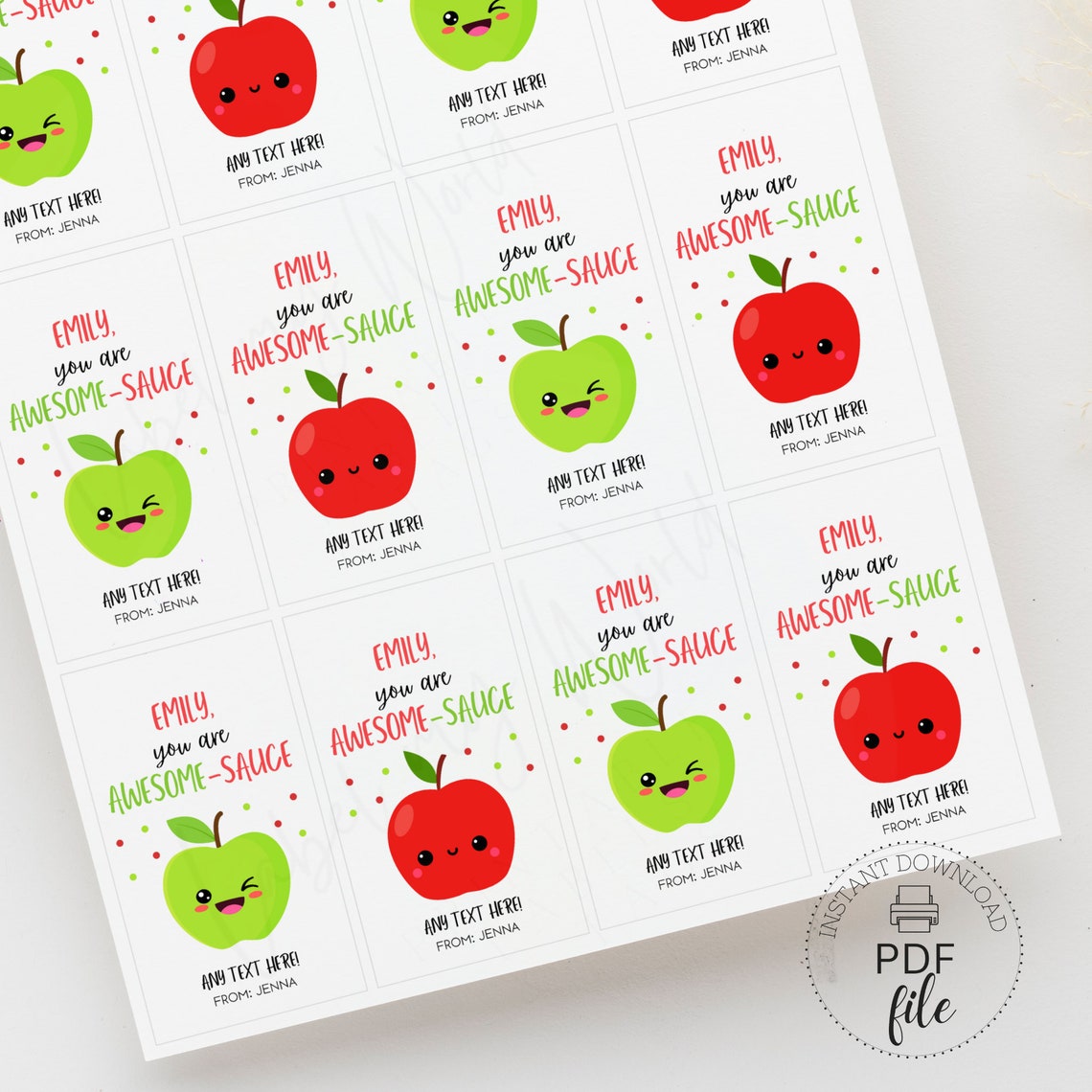 Printable You Are Awesome-sauce Gift Tag | Personalized Classroom ...
