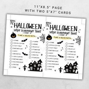 Printable Halloween Selfie Scavenger Hunt for Teens, Halloween Party ...