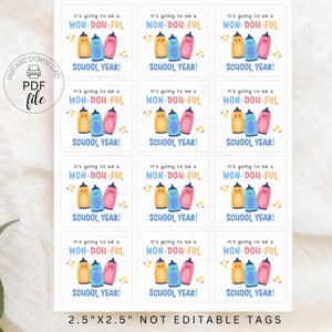 Printable Back to School Play Dough Gift Tag, It's Going to Be a Won ...