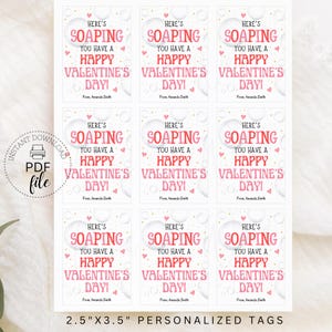 Printable Valentine Soap Gift Tag, Personalized Soaping You Have a ...