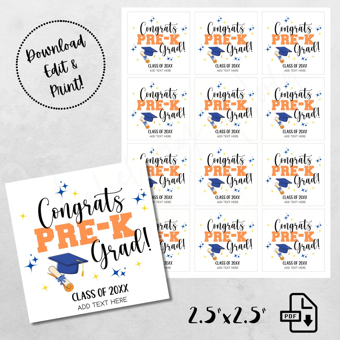 Preschool Graduation Gift Tag | Personalized Congratulations Pre-k ...