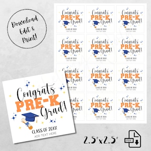 Preschool Graduation Gift Tag | Personalized Congratulations Pre-k ...
