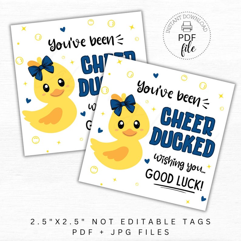 Printable You've Been Cheer Ducked Wishing You Good Luck Tags ...