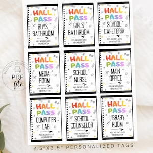 Printable Classroom Hall Passes, Preschool/elementary Pass ...