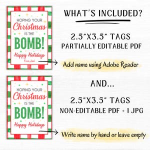 Printable Christmas Hot Cocoa or Bath Bomb Gift Tag, Personalized ...