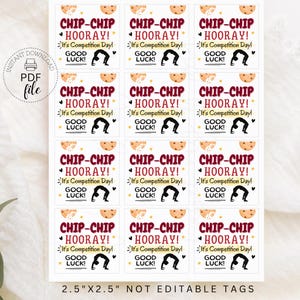 Printable Gymnastics Chip Chip Hooray It's Competition Day Good Luck ...