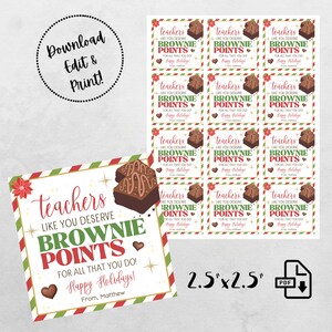 Chocolate Brownie Christmas Gift Tag | Printable Teachers Like You ...