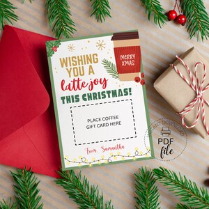 Printable Christmas Coffee Gift Card Holder Template | Wishing You A ...