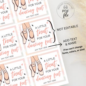 Printable Ballet Dancer Treat Tag, Personalized A Little Treat for Your ...