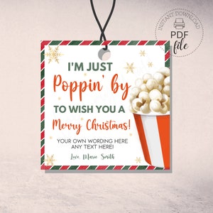 Christmas Popcorn Appreciation Gift Tags | Printable Just Poppin' by ...
