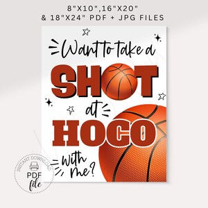 Printable Basketball Proposal Sign, Want to Take A Shot at HOCO ...