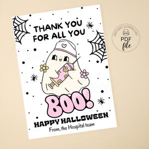 Printable Nurse Happy Halloween Tags, Personalized Thank You for All ...