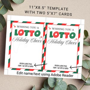 Printable Christmas Lottery Ticket Holder, Wishing You a LOTTO Holiday ...