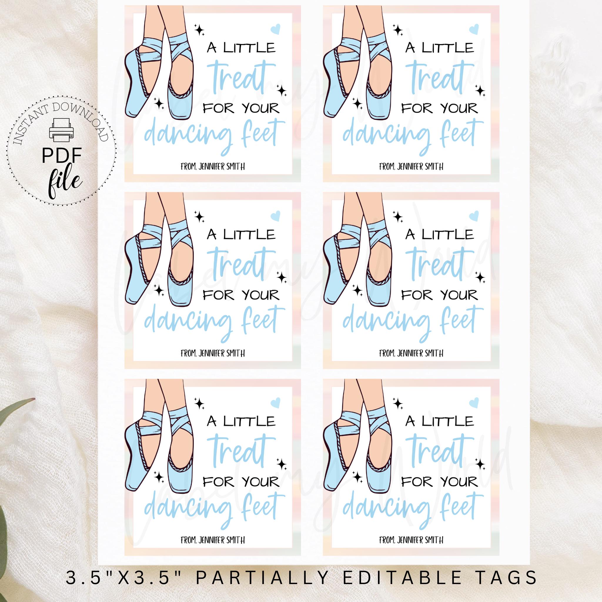 Printable Ballet Dancer Gift Tag, A Little Treat for Your Dancing Feet ...