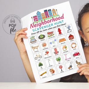 Printable Neighborhood Scavenger Hunt, Outdoor Treasure Hunt for Kids ...