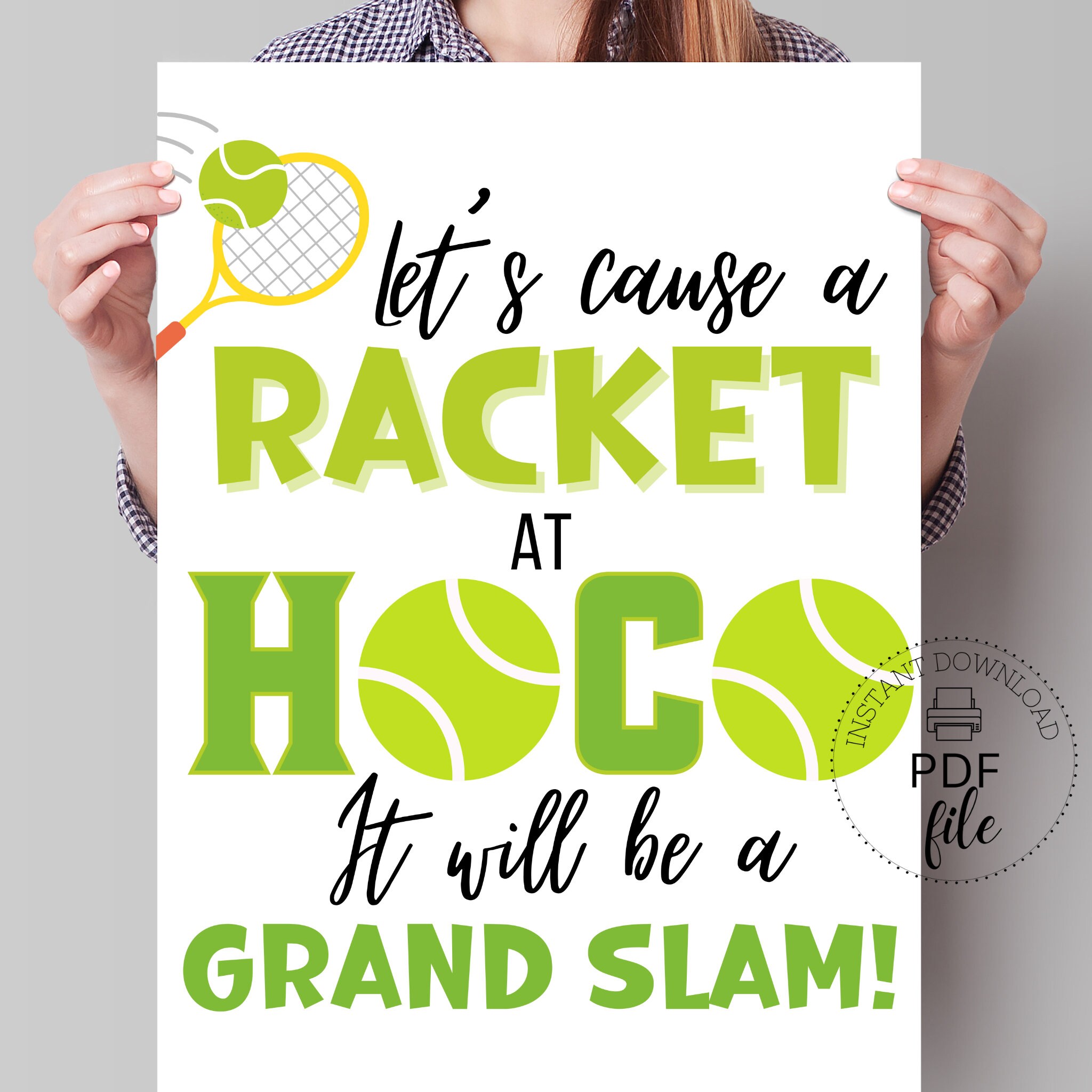 Printable Tennis Homecoming Proposal Sign Let's Cause a Racket at HOCO ...