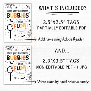 Printable Hope Your Halloween Bubbles With Fun Treat Tag, Personalized ...