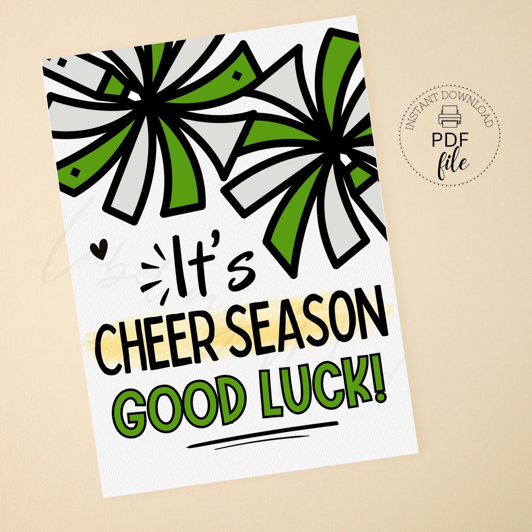 Printable It's Cheer Season Gift Tags, Cheerleading Good Luck 2.5"x3.5 ...