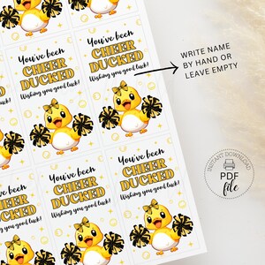 Printable Cheer Duck Tag, You've Been Cheer Ducked Wishing You Good ...