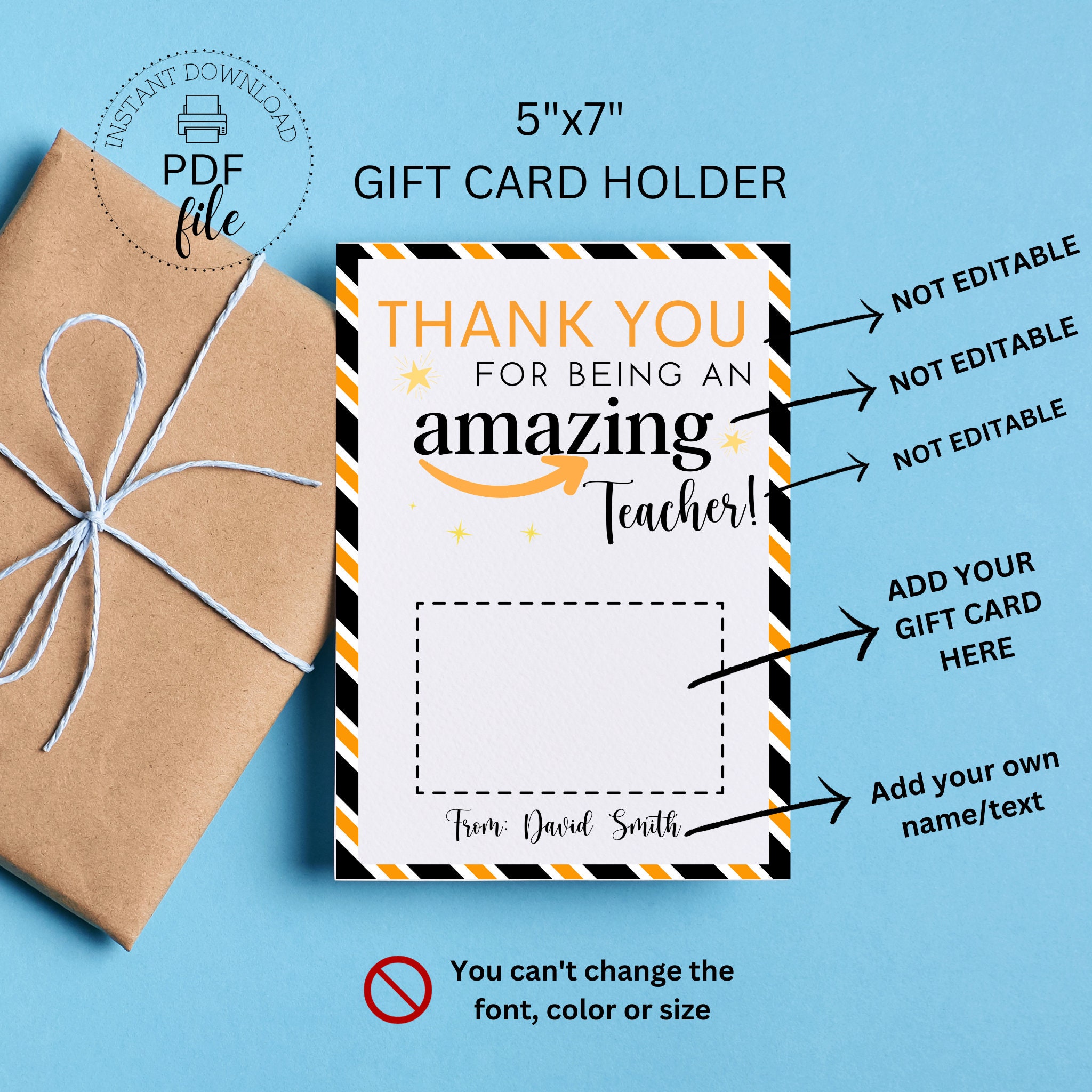Amazon Gift Card Holder Template Printable Thank You for - Etsy
