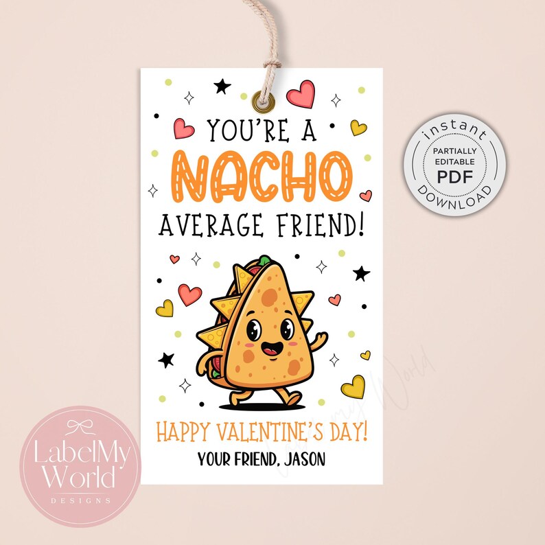 Printable Taco Valentine Cards, Classroom Mexican Food Valentine's Day ...