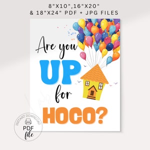 Printable Balloons Homecoming Proposal Sign | Are You up for HOCO ...