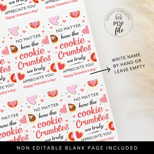 Printable Valentine Cookies Gift Tag, Personalized No Matter How the ...