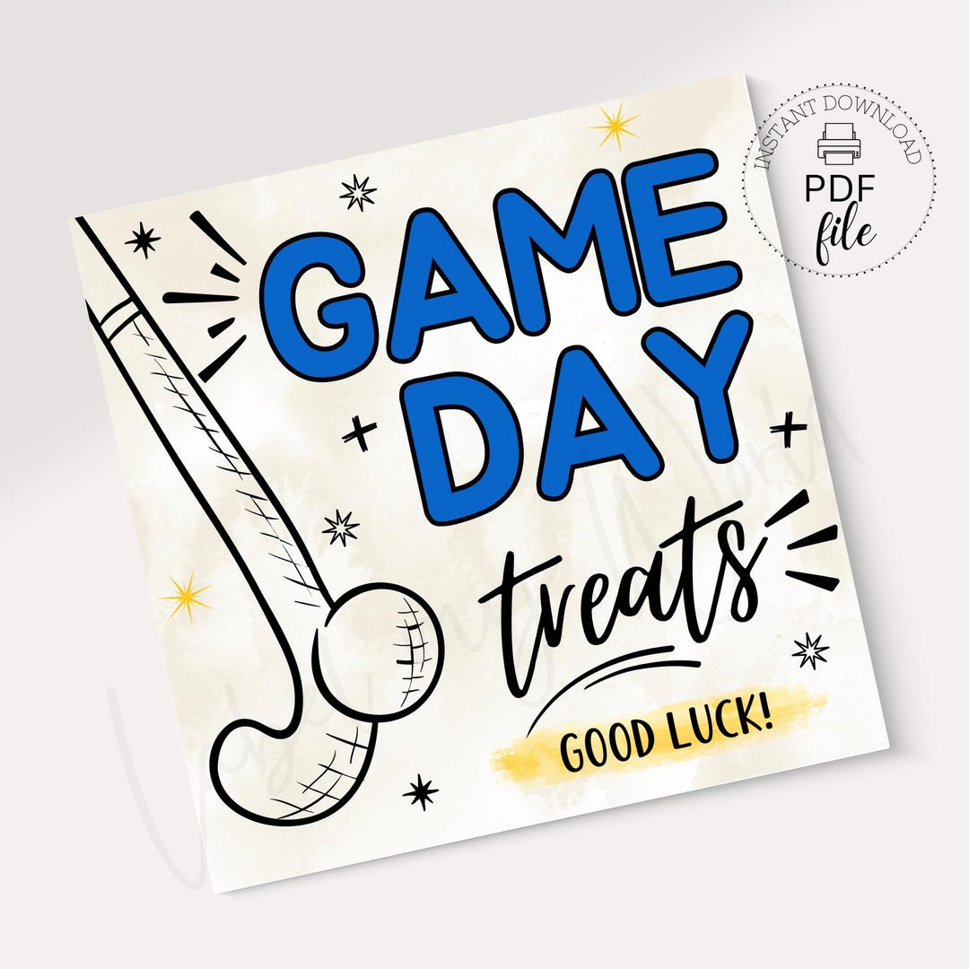 Field Hockey Team Blue Game Day Good Luck Treat Tag (PDF + JPG Download ...