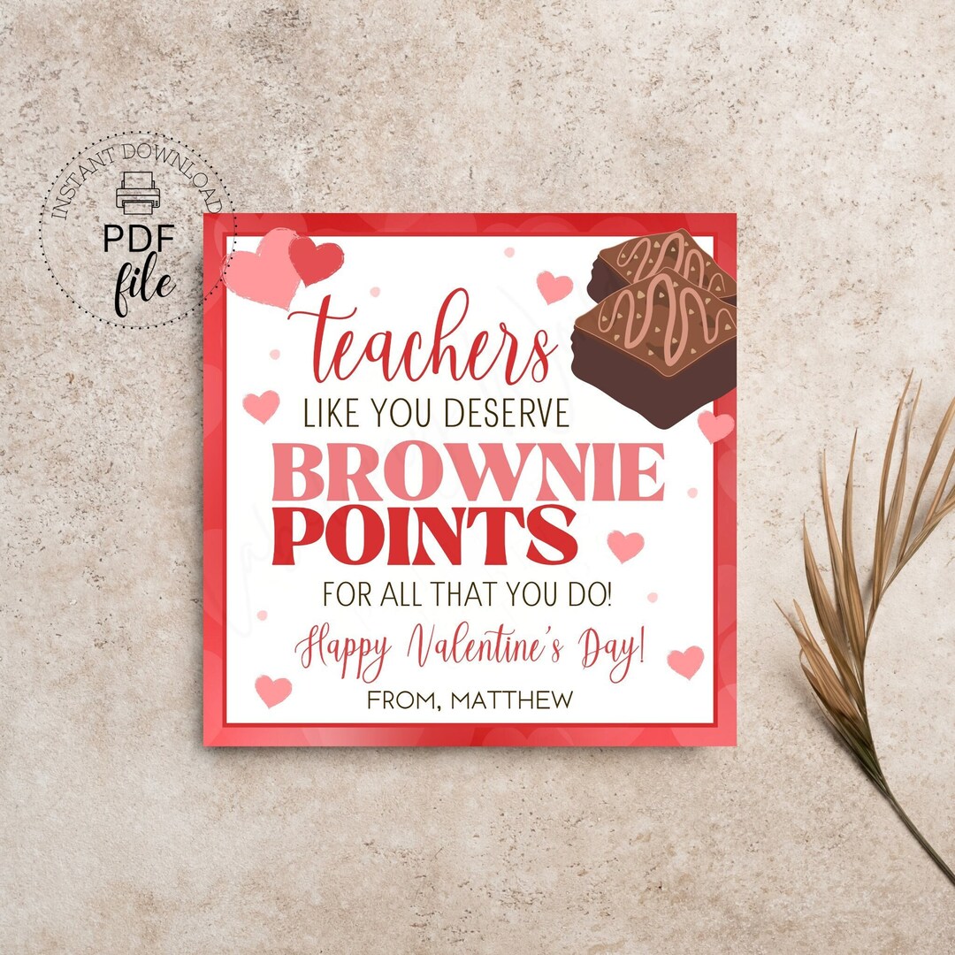 Chocolate Brownie Valentine's Day Gift Tag | Printable Teachers Like ...