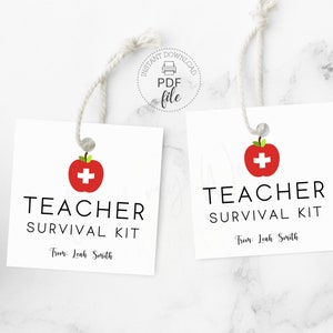 Teacher Survival Kit Tag | Printable Teacher Back to School Favor Tags ...