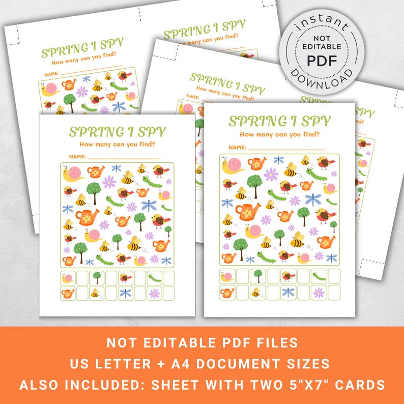 Spring I Spy Game, Printable How Many Can You Find Classroom Activity ...