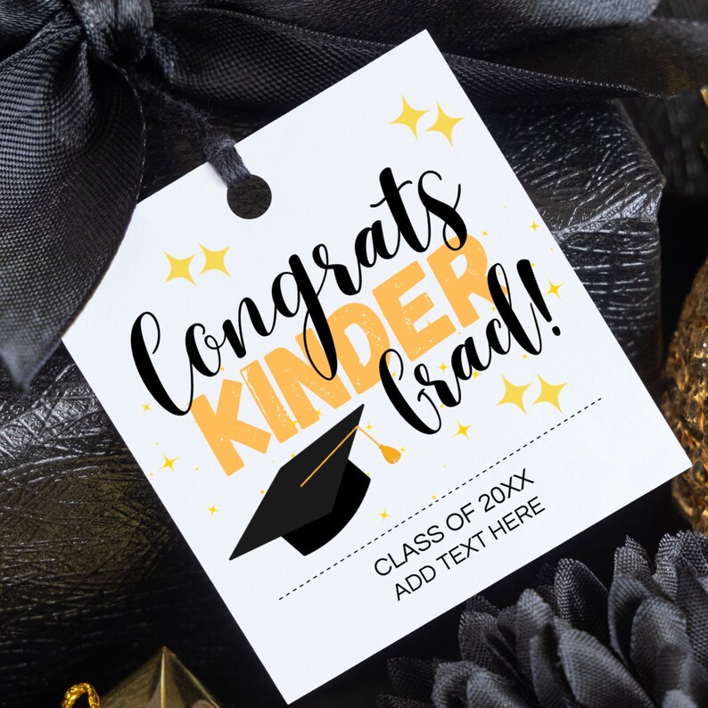 Kindergarten Graduation Gift Tag Editable Congratulations - Etsy