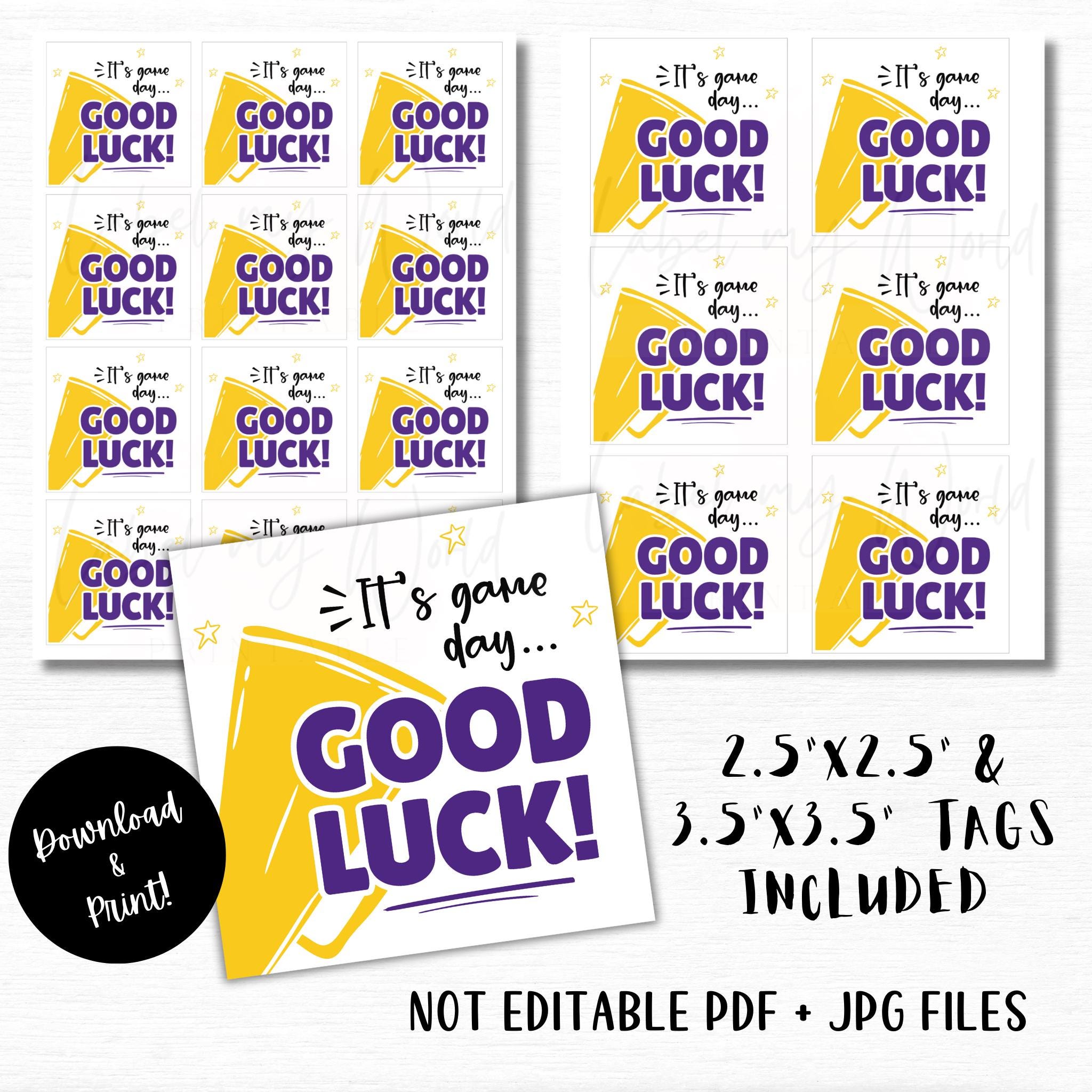 Printable Sports Team Game Day Tag, It's Game Day Good Luck Gift Tags ...