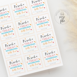 It's Such a Treat Working With You Personalized Tag | Printable ...