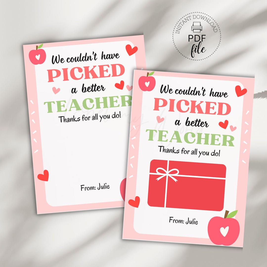 Printable Teacher Appreciation Gift Card Holder, Personalized We Couldn ...